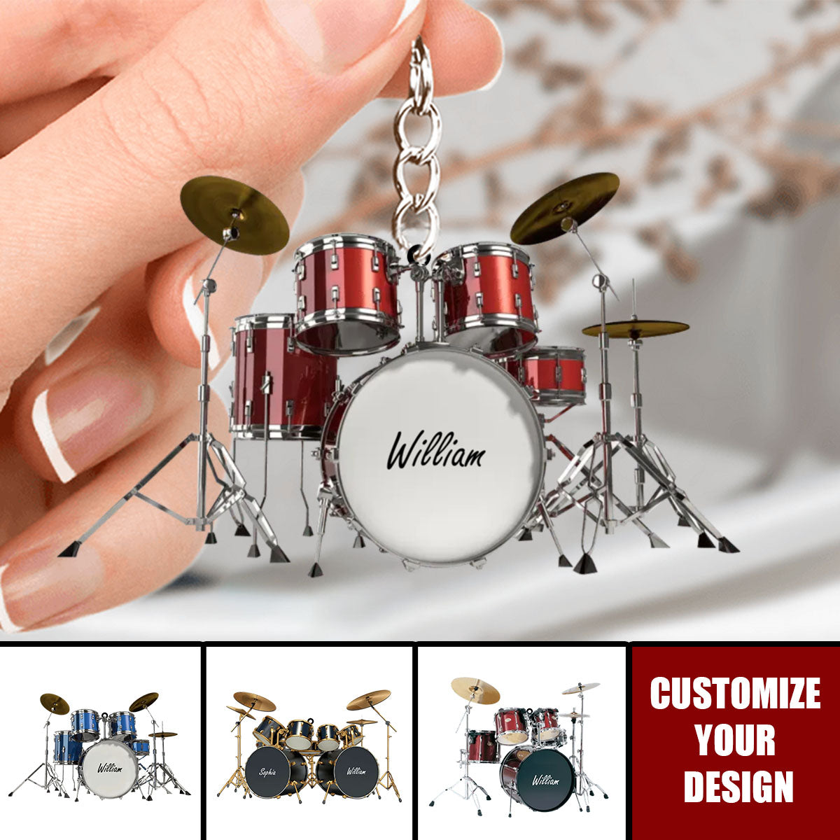 Drums Styles Colorful Drums Personalized Keychain - Gift For Drummer ...