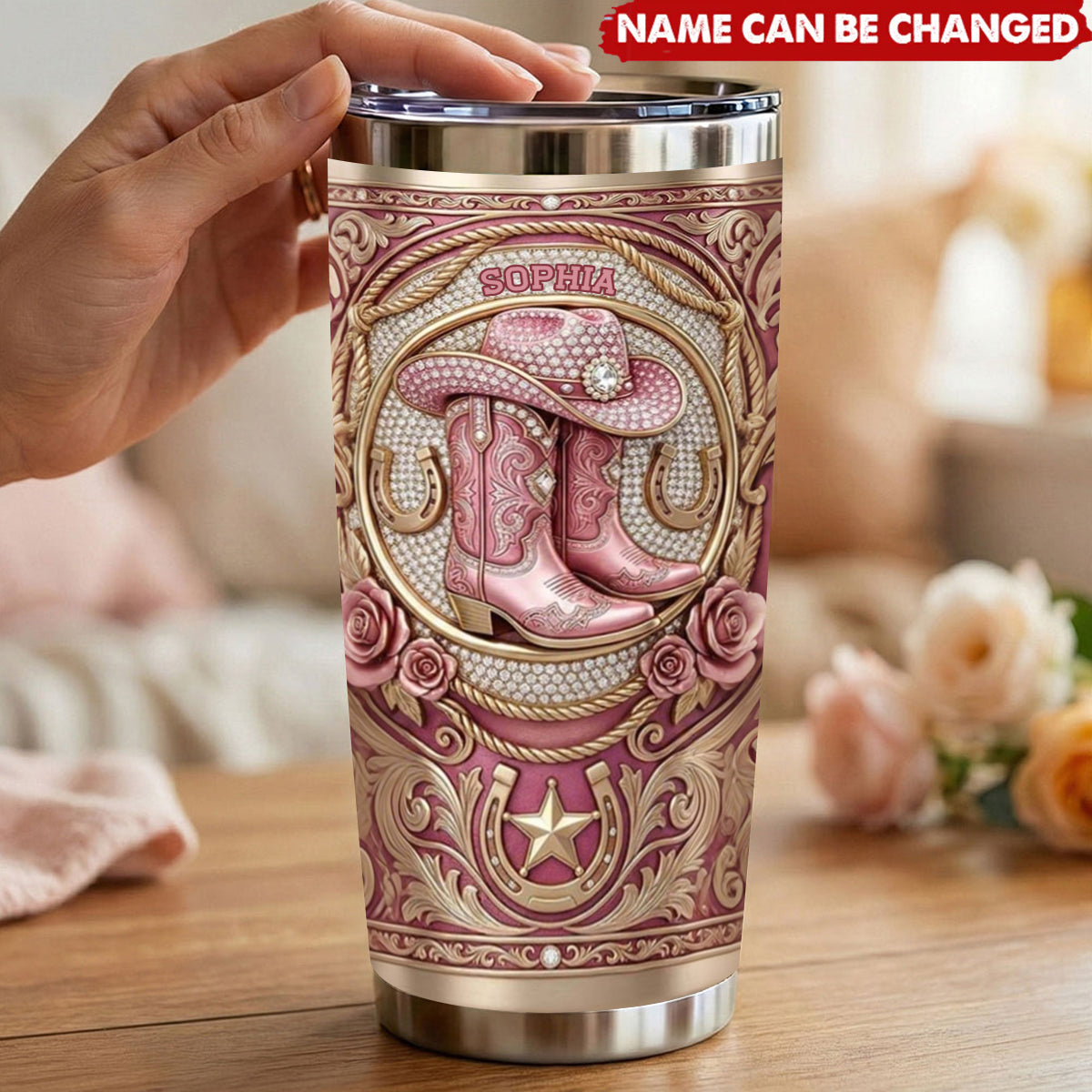 Vintage Western Cowgirl Tumbler - Personalized Gifts For Cowgirl - helloxe
